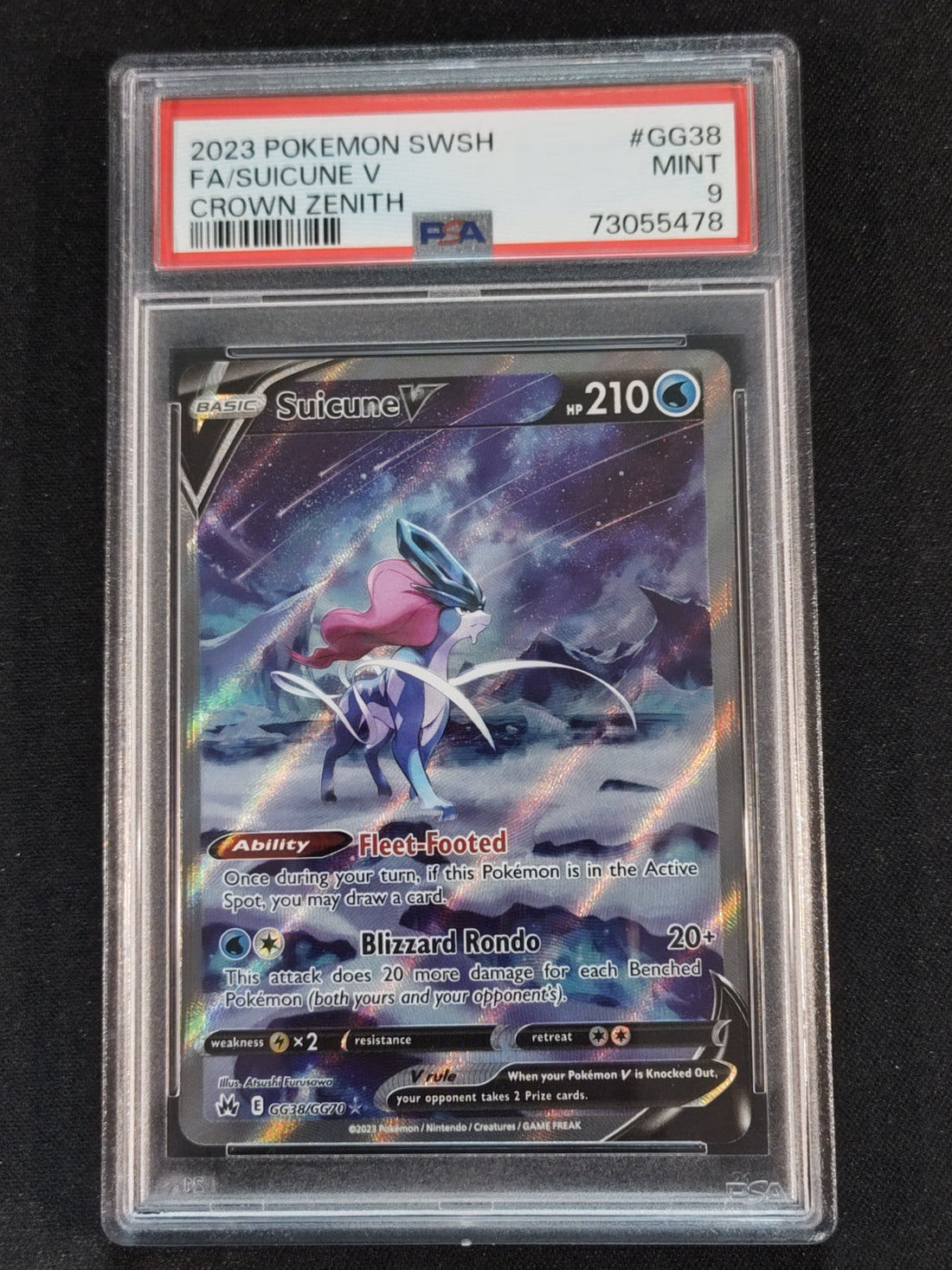 Suicune V GG38/GG70 Crown Zenith Galarian Gallery PSA 9 – Boutique Holo